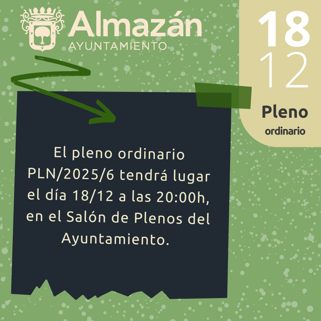 Pleno ordinario - Ayuntamiento de Almazán